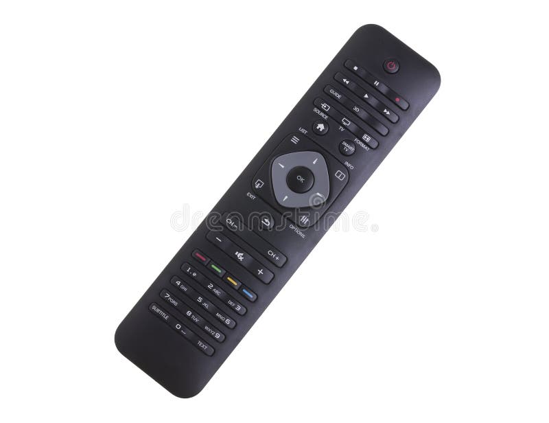 Black TV Remote Control on Bright Yellow Background Flat Lay Top View ...