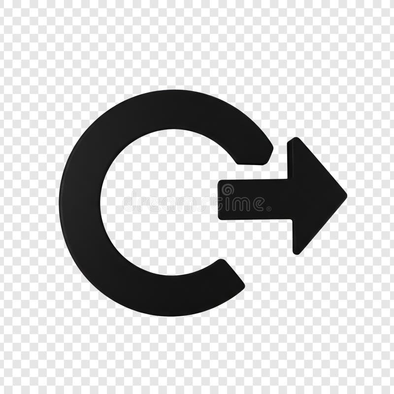 Black Repeat or Reload Arrow on Transparent Background Stock ...