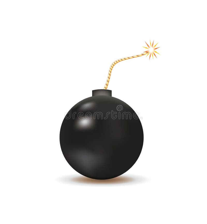 Retro black bomb stock vector. Illustration of icon, explode - 43972391