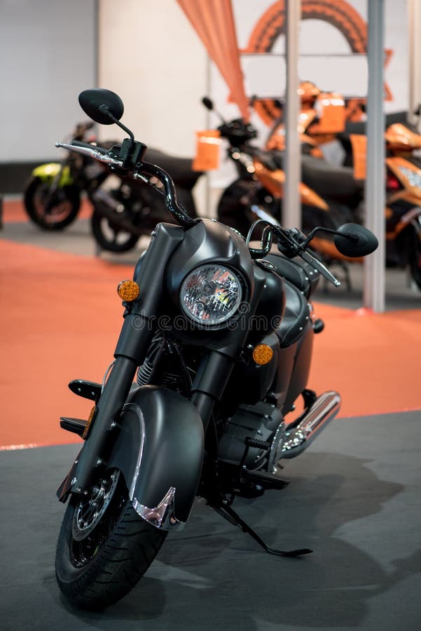 Black retro motorcycle editorial stock photo. Image of chromed - 149744823