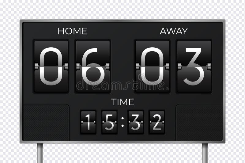 Black Retro Scoreboard. Stadium Soccer Countdown Clock, Goal Sport ...