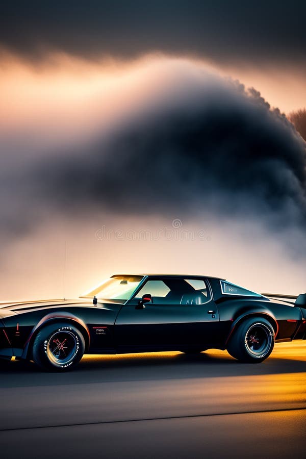 Black Retro Trans am stock illustration. Illustration of retro - 268037556