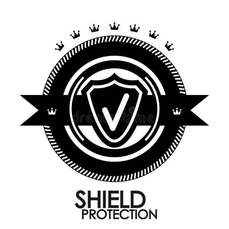 Black Retro Vintage Label Protection Stamp Stock Vector - Illustration ...
