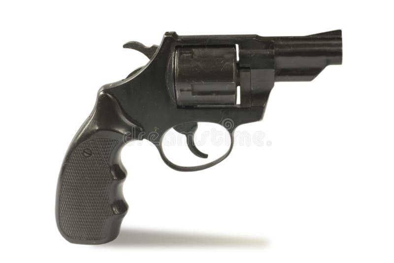 Black revolver stock image. Image of cocked, caliber - 233608803
