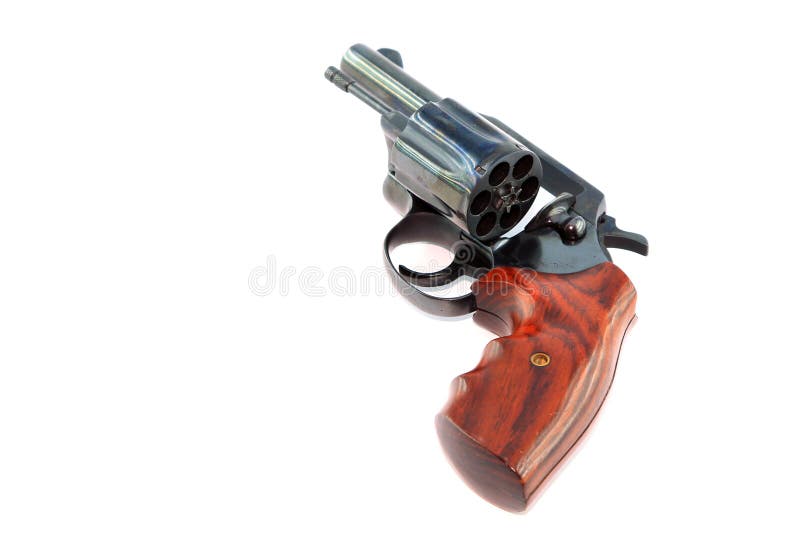 Black revolver gun stock photo. Image of closeup, hand - 28032588