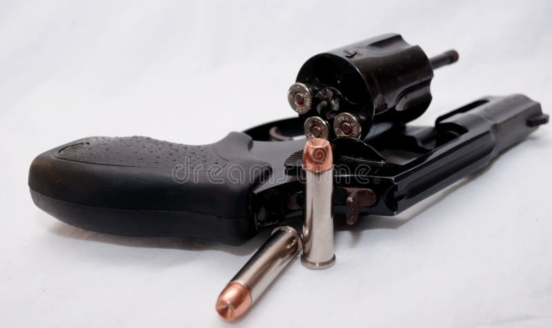 A Black 357 Revolver Semi Loaded Stock Photo - Image of special, magnum ...