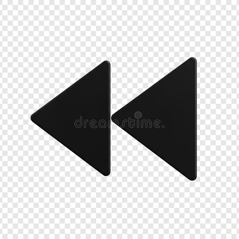 Black Rewind Arrows on Transparent Background Stock Illustration ...