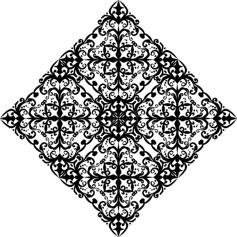 Black Rhombus Design on White Stock Vector - Illustration of curve ...