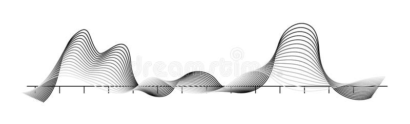 Black Rhythmic Sound Wave Isolated on White Background Stock Vector ...