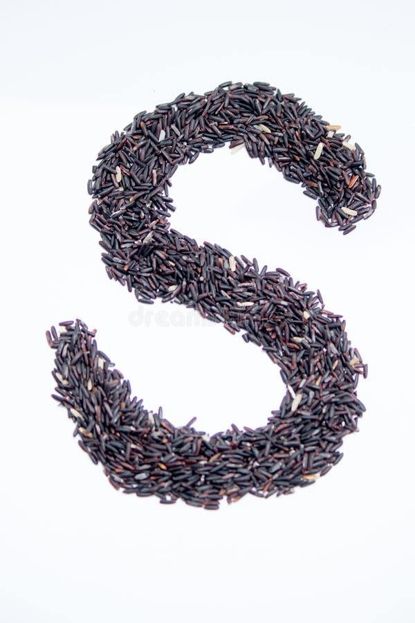 Black rice is a alphabet stock image. Image of rice - 122785877