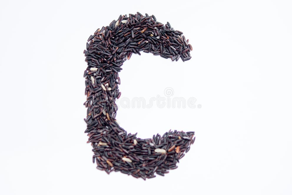 Black rice is a alphabet stock image. Image of natural - 122785321