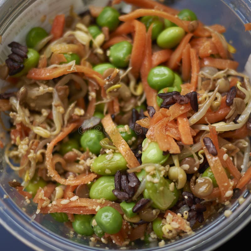 Black rice with edamame stock image. Image of black - 121792355