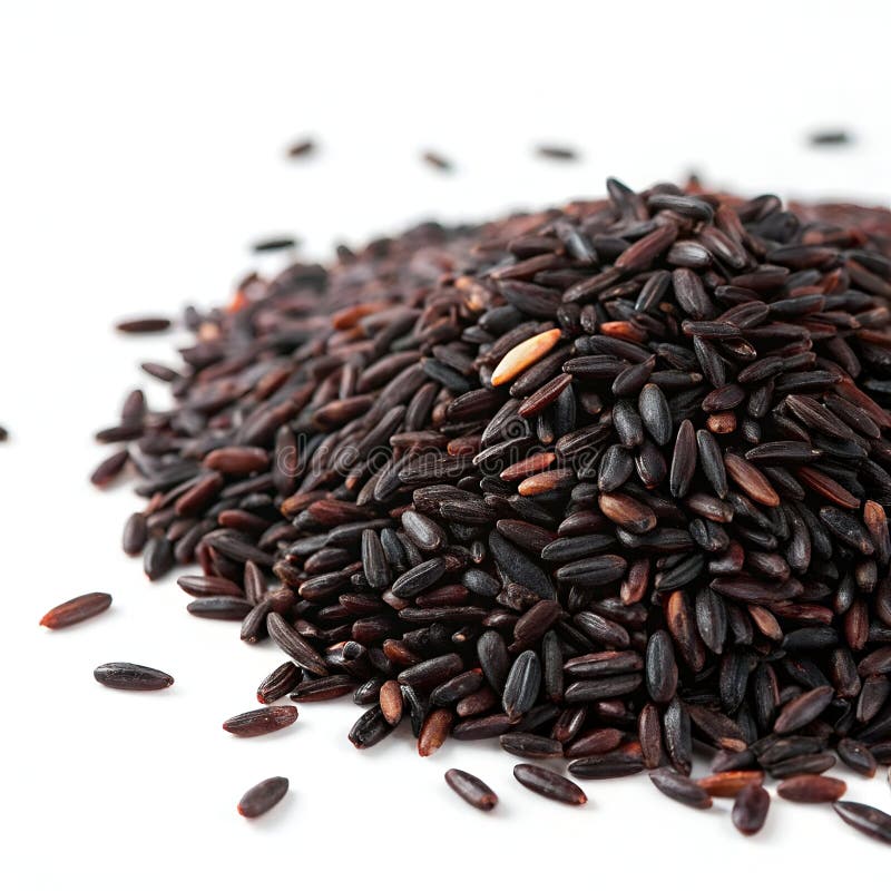Black Rice Isolated on White Background Stock Illustration ...