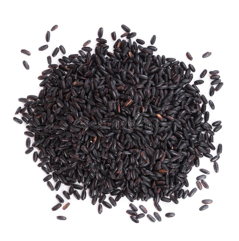 Black Rice (isolated on White) Stock Image - Image of detail, long ...
