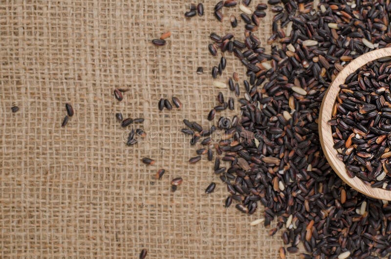 The Black Rice on the Sack Bag for Background Text Stock Photo - Image ...