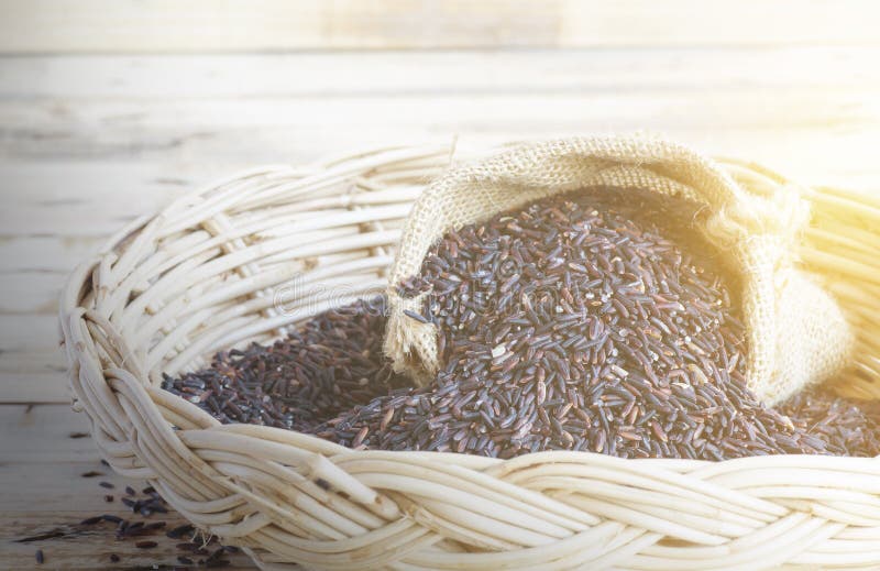 Black rice Thailand stock image. Image of bowl, healthy - 83589149