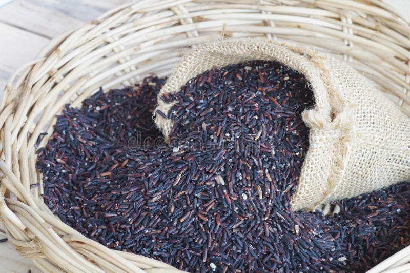 Black Rice Thailand Berry Rice Stock Image - Image of grain, bowl: 83589391