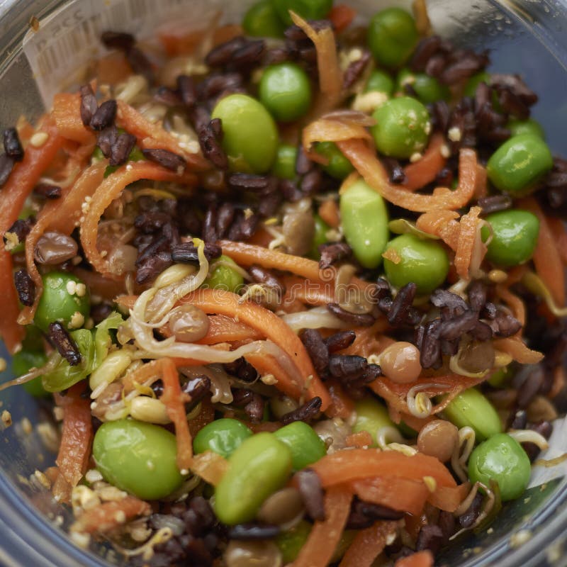 Black rice with edamame stock image. Image of lentil - 121792353