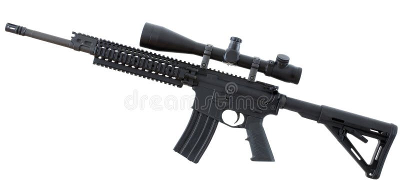 Black rifle stock photo. Image of hider, muzzle, trigger - 17580536