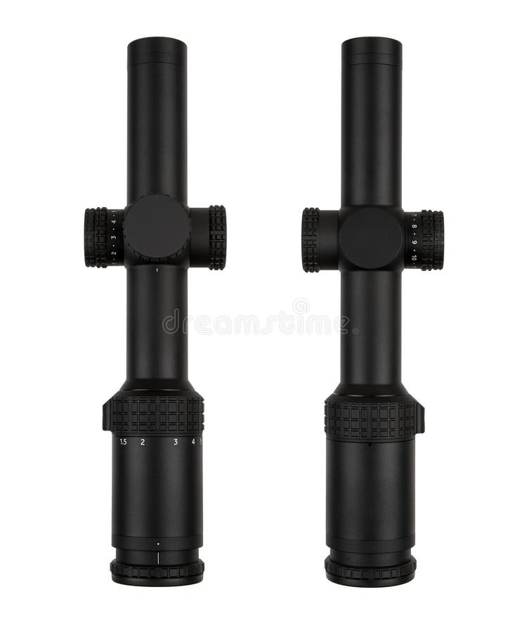 Black Rifle Scope with Adjustment Knobs and Magnification Settings ...