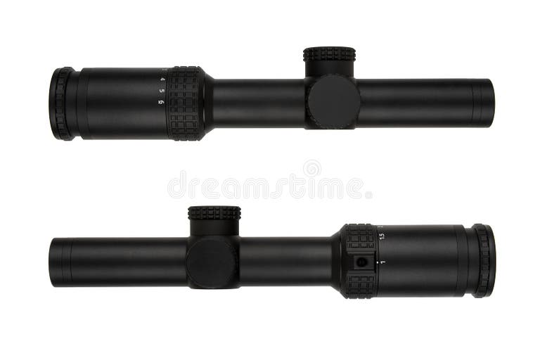 Black Rifle Scope with Adjustment Knobs and Magnification Settings ...