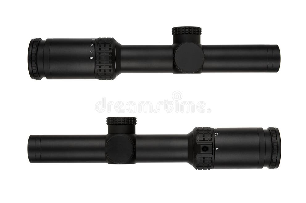 Black Rifle Scope with Adjustment Knobs and Magnification Settings ...