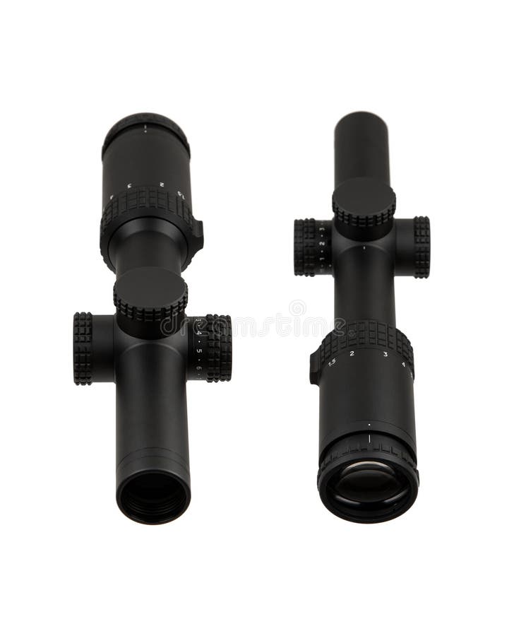 Black Rifle Scope with Adjustment Knobs and Magnification Settings ...