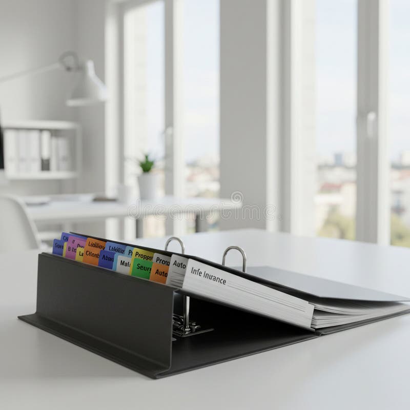 A Black Ring Binder with Multi-colored Tab Dividers Sits Open on a ...