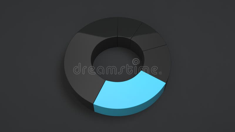 Black Ring Pie Chart with One Green Sector Stock Illustration ...
