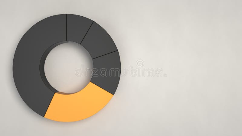 Black Ring Pie Chart with One Orange Sector Stock Illustration ...
