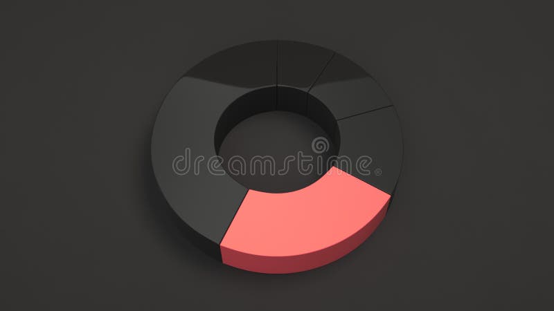 Black Ring Pie Chart with One Red Sector Stock Illustration ...