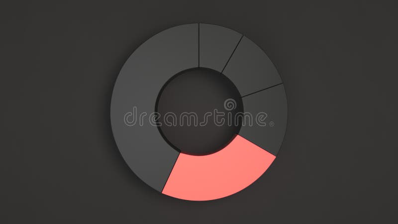 Black Ring Pie Chart with One Red Sector Stock Illustration ...