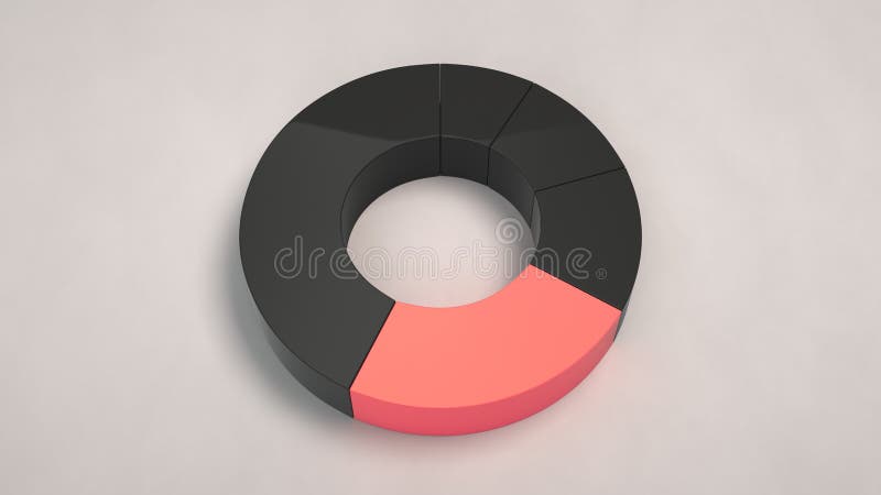 Black Ring Pie Chart with One Red Sector Stock Illustration ...