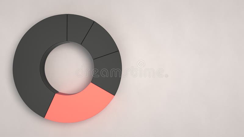 Black Ring Pie Chart with One Red Sector Stock Illustration ...