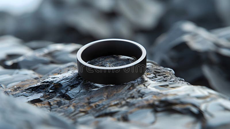 Black Ring on a Rock. Generative by AI Stock Illustration ...