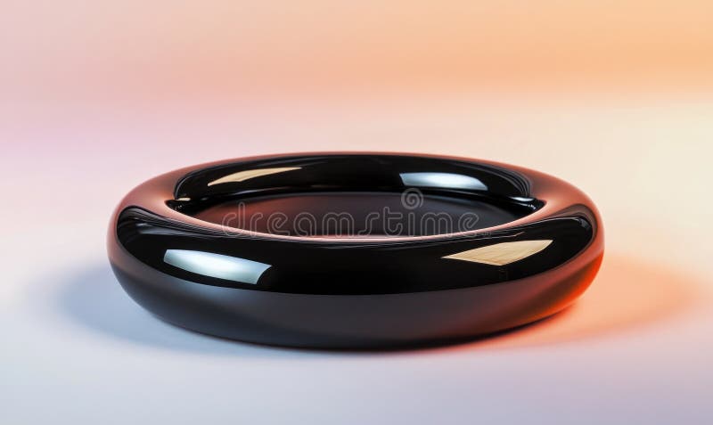 A Black Ring Sits on a White Background Stock Photo - Image of concept ...