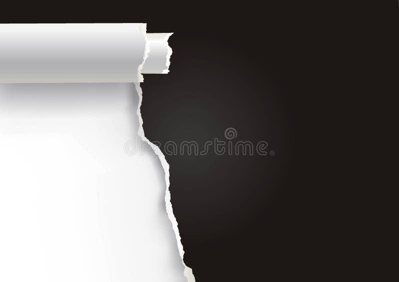 Black Ripped Paper Background, Banner Template. Stock Vector ...