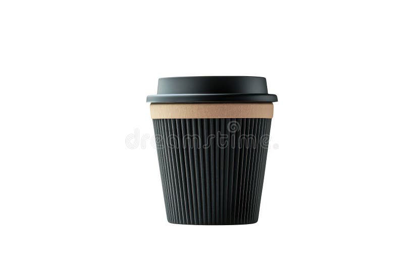 Black Ripple Paper Coffee Cup with Lid Stock Photo - Image of mockup ...