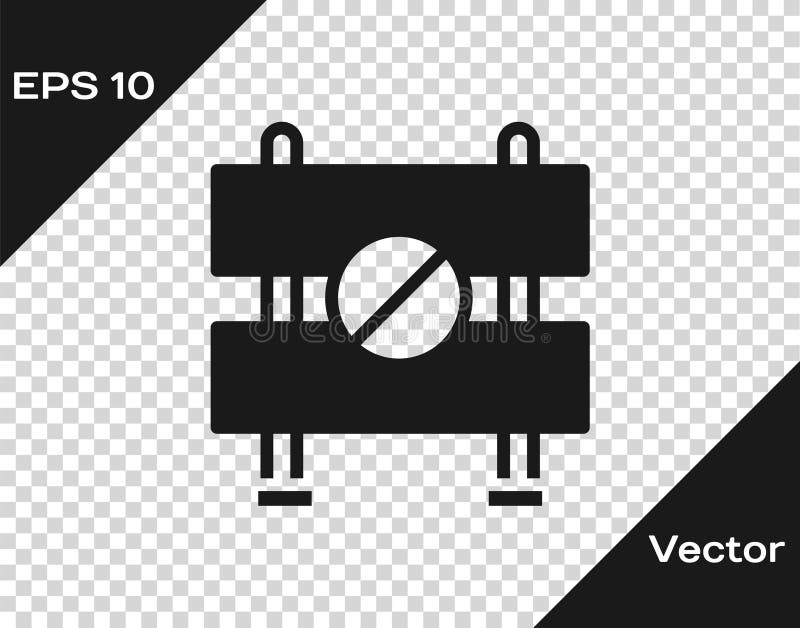 Black Road Barrier Icon Isolated on Transparent Background. Symbol of ...
