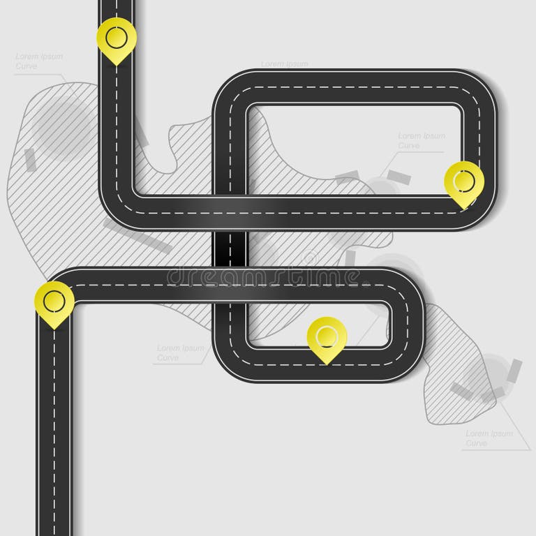 Black Road with Checkpoints Stock Vector - Illustration of rally ...