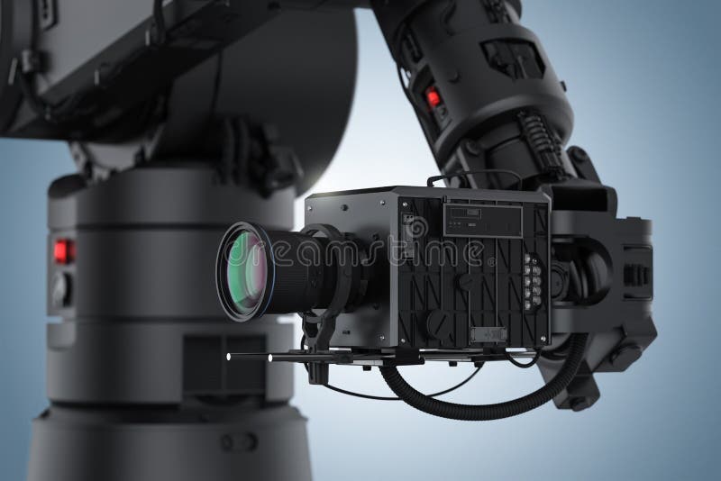 Black robotic camera stock illustration. Illustration of broadcast ...