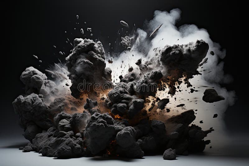 Black rock explosion stock illustration. Illustration of abstract ...