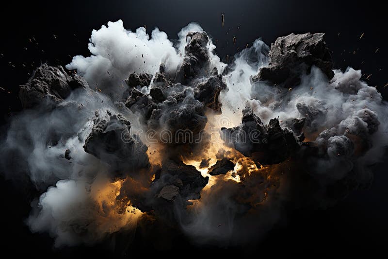 Black rock explosion stock illustration. Illustration of rock - 299595967