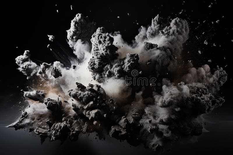 Black rock explosion stock illustration. Illustration of glowing ...