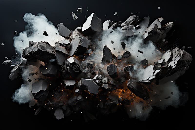 Black rock explosion stock illustration. Illustration of rock - 311696437