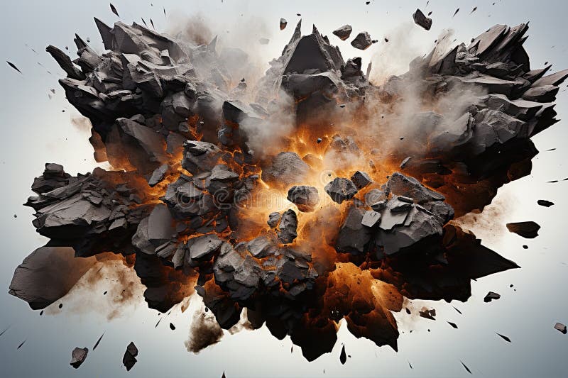 Black rock explosion stock image. Image of futuristic - 311696439