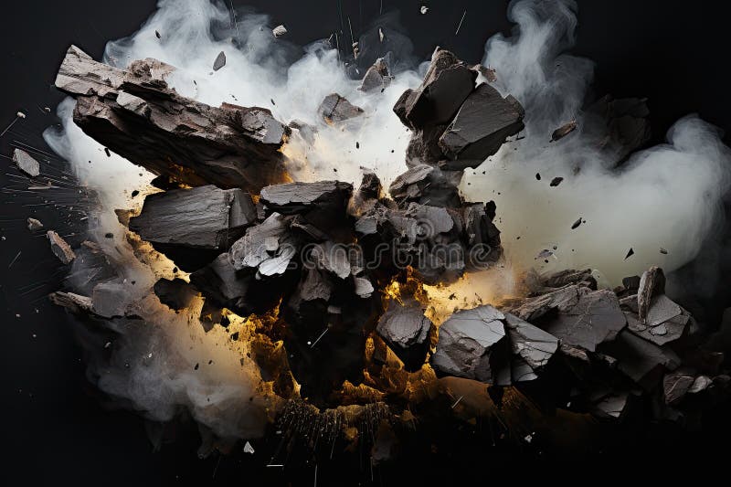 Black rock explosion stock photo. Image of backgrounds - 314702930