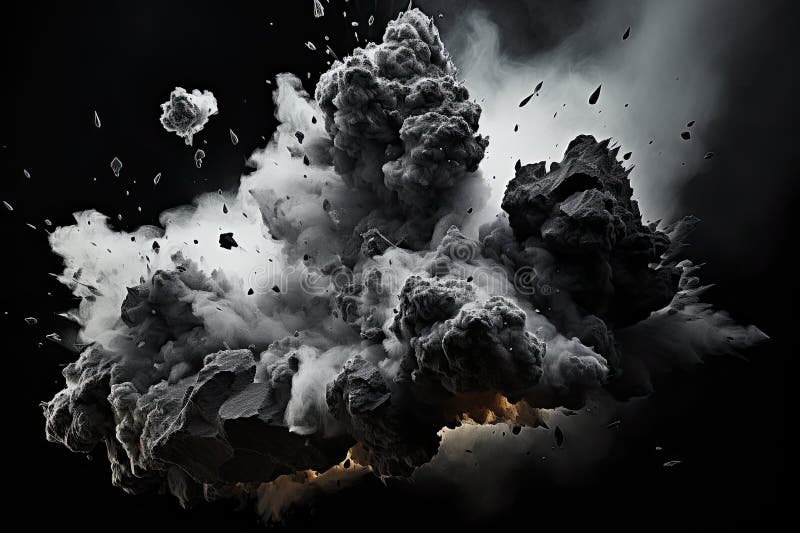 Black rock explosion stock illustration. Illustration of inferno ...