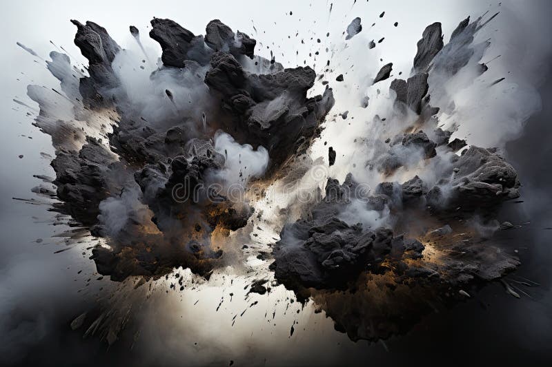 Black rock explosion stock photo. Image of hell, spectacular - 319960610