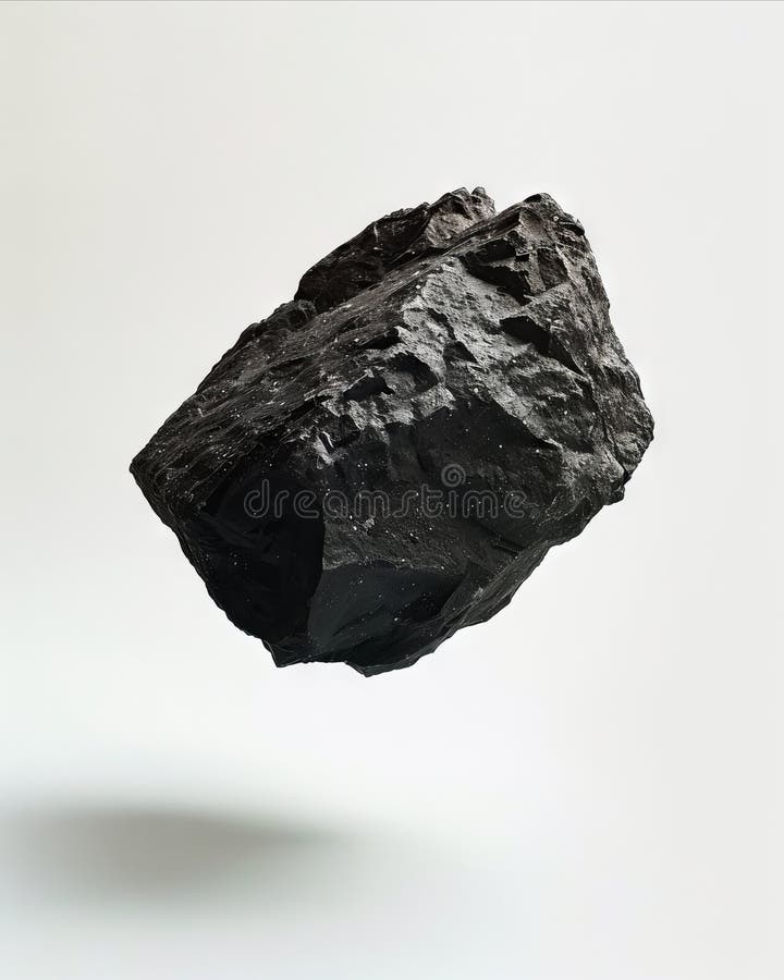 A Black Rock Floating in the Air Stock Image - Image of mineral, nature ...